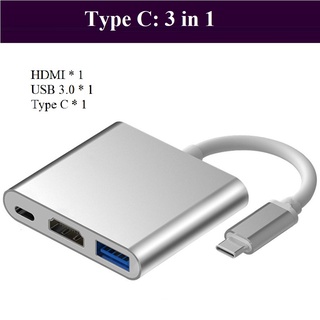 Hub chuyển đổi USB Type C 3 IN 1 ra HDMI, USB 3.0, Type C