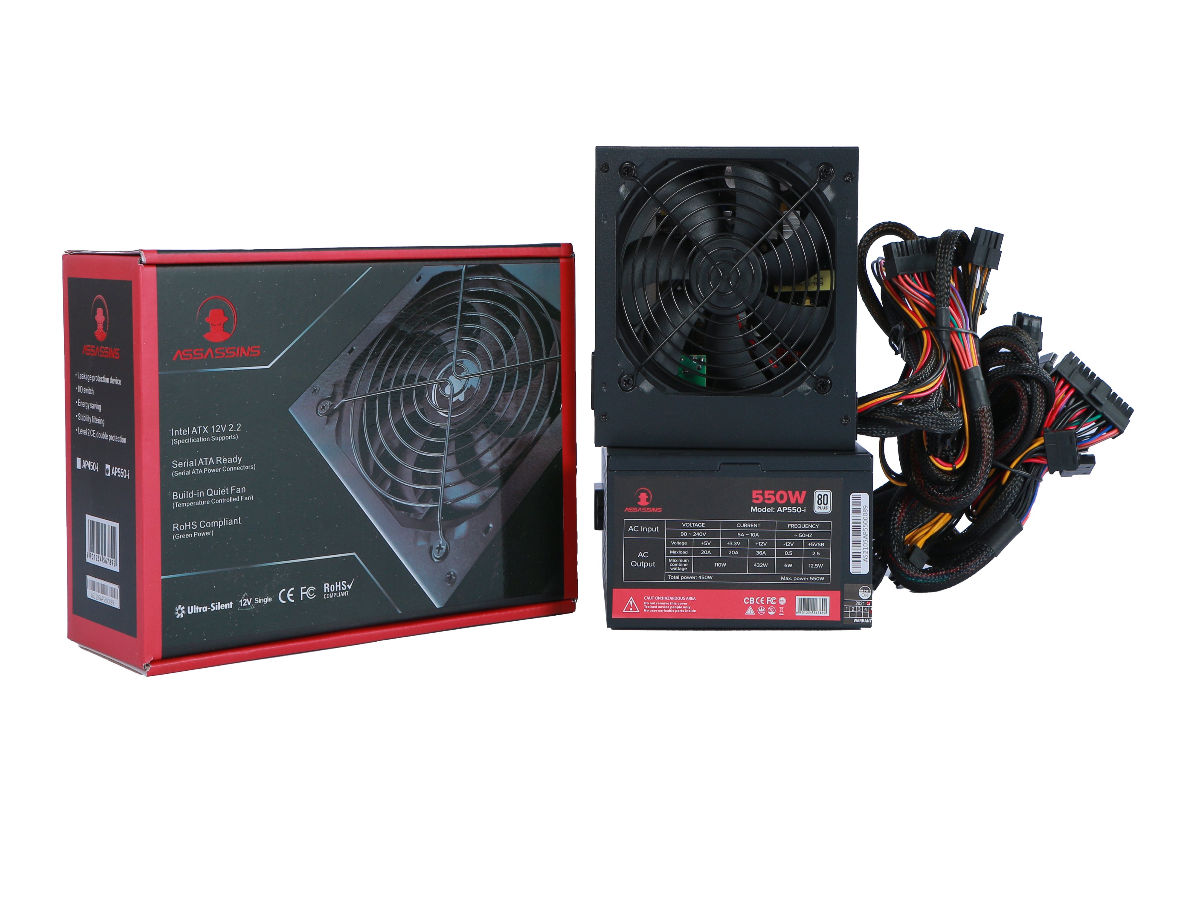 Nguồn máy tính Assassin AP550-I 80 Plus White