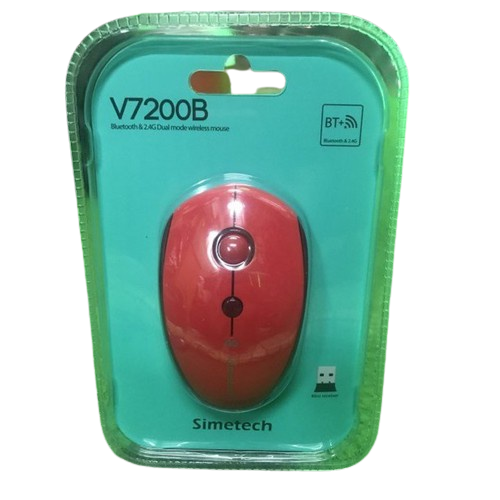 Chuột không dây Wireless & Bluetooth Simetech V7200B - Đỏ