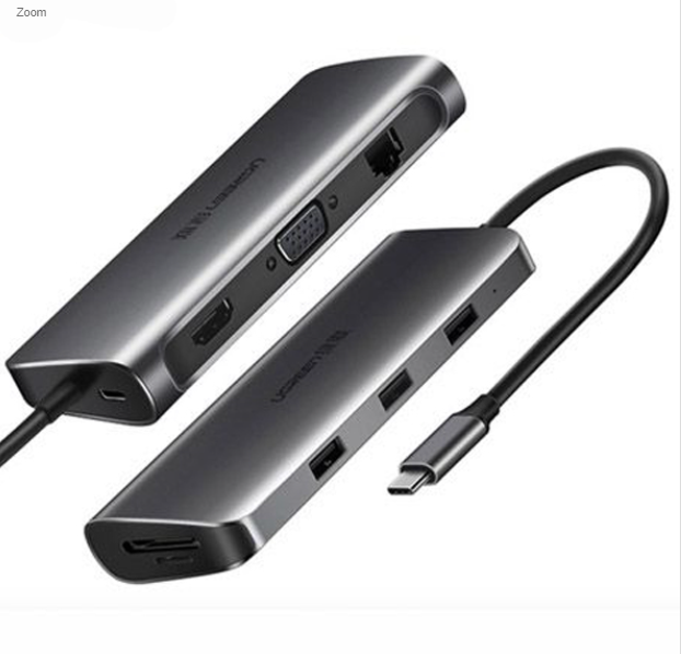 Bộ chuyển đổi Ugreen 40873 USB Type-C sang HDMI, VGA, LAN, USB 3.0, SD ...