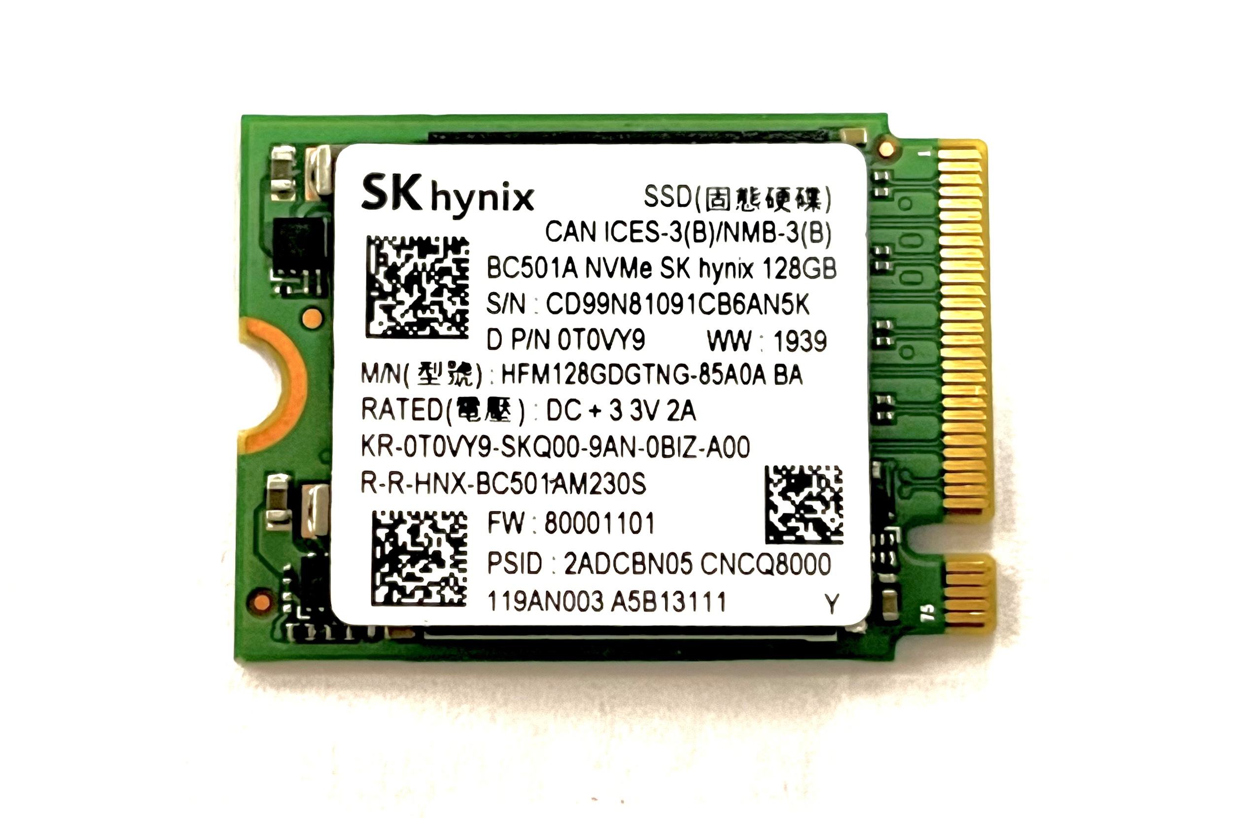 Ổ cứng SSD 128GB M2 2230 NVME PCIE Like New