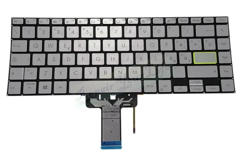 Bàn phím dùng cho laptop Asus TM420 TM450 TM470 bạc LED