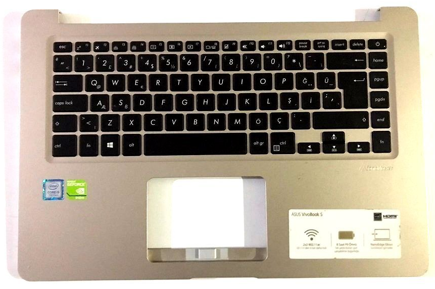 Vỏ mặt C dùng cho laptop Asus A510 vàng Like New