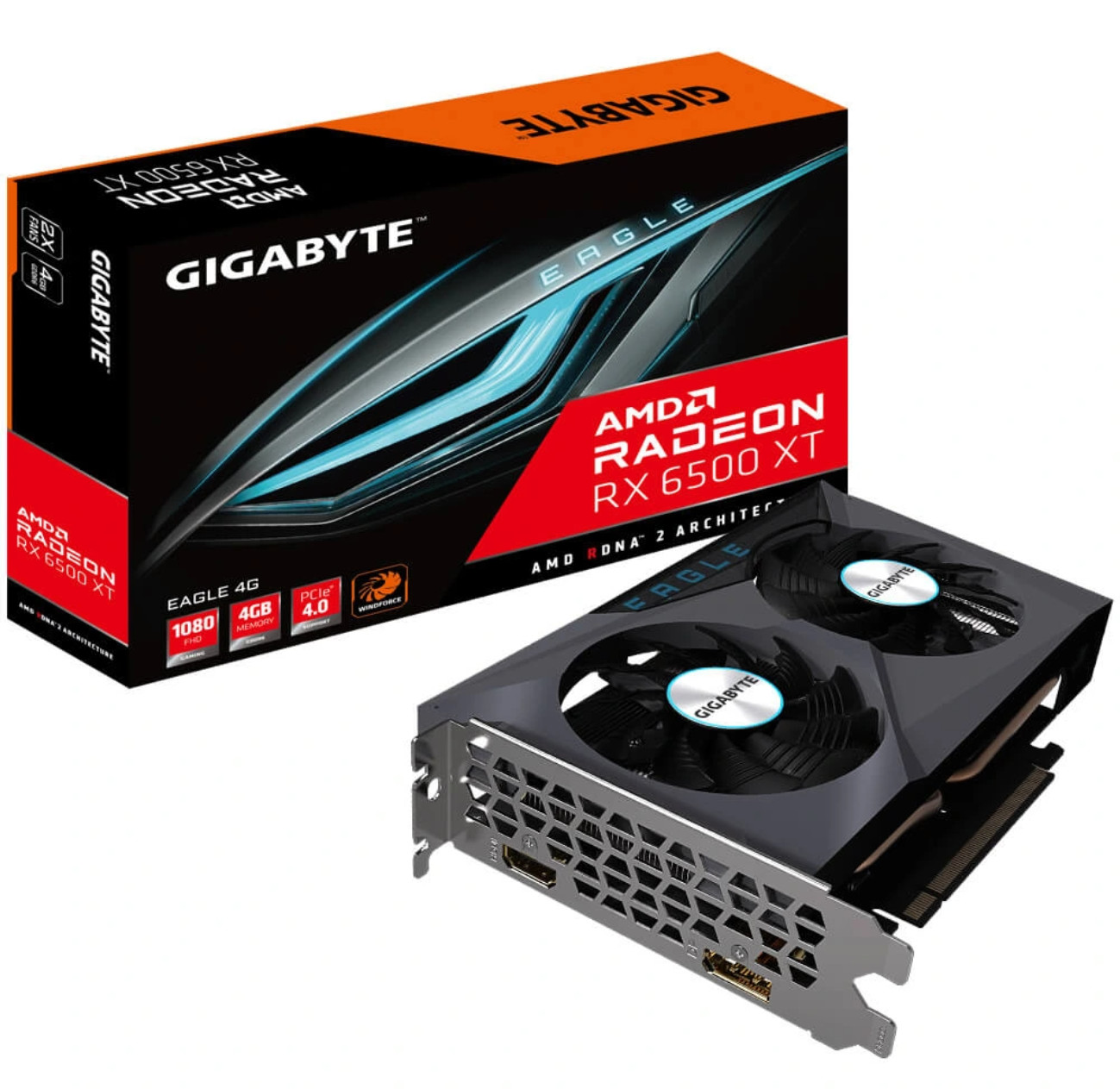 Card màn hình Gigabyte RX 6500XT Eagle 4G 2 fan