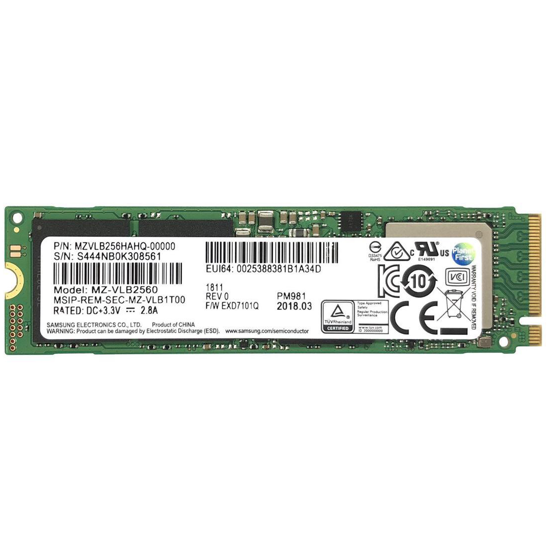 Ổ CỨNG SSD SAMSUNG PM981 256GB M2 2280 NVME PCIE TM LIKE NEW