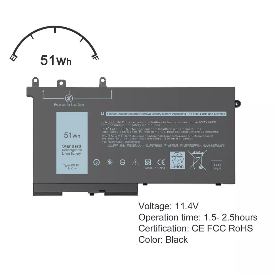 Pin dùng cho laptop Dell E5480 E5460 51WH (93FTF)