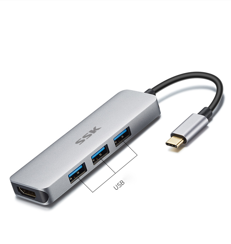 Multiport Hub Type C to 3 USB 3.0 + HDMI SSK SHU-C545